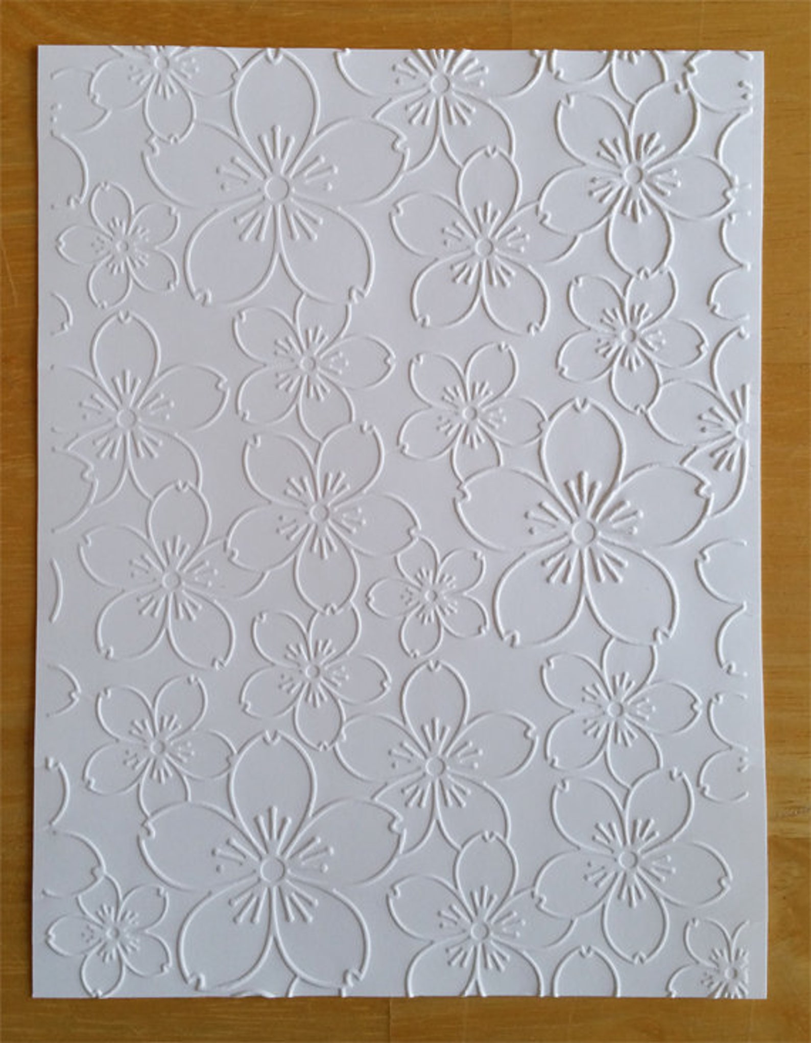 Flowers Embossed Card Stock Sheets or Cards/Envelopes | Etsy