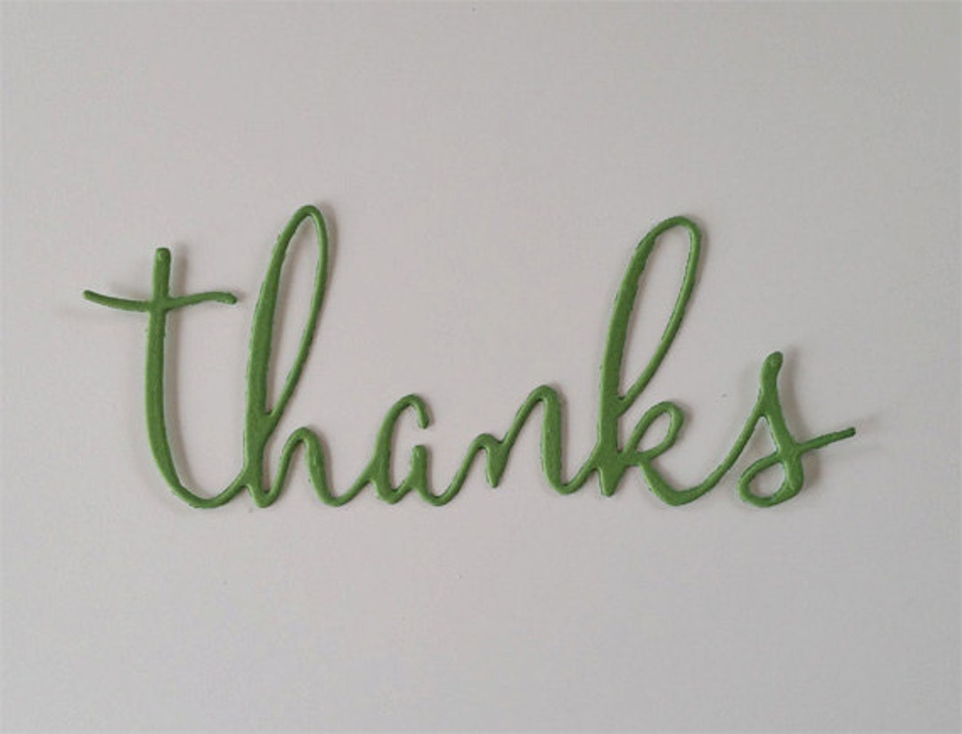 Thanks Script Die Cuts - Etsy