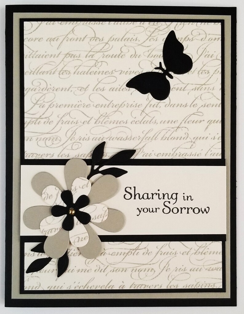 Sympathy Script Card Kit of 5 | Etsy