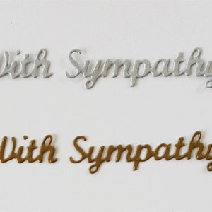 With Sympathy Script Die Cuts - Etsy