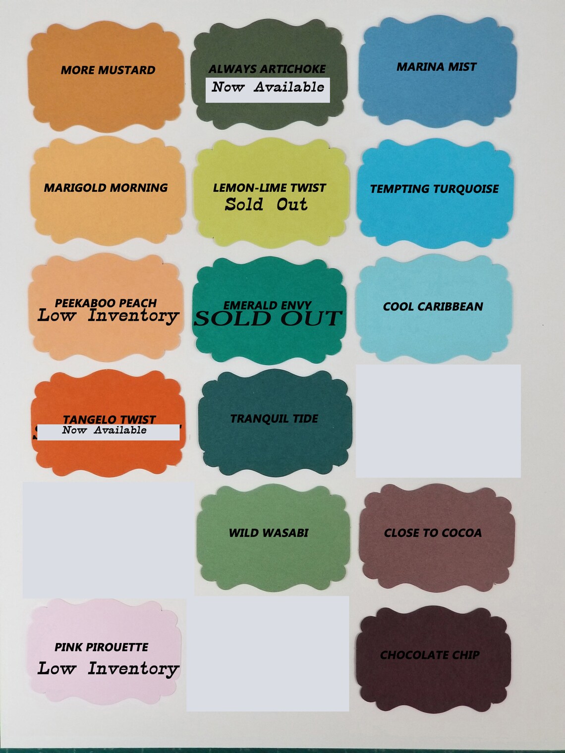 Card Stock Color Samples Only: Do Not Purchase. Please Read - Etsy