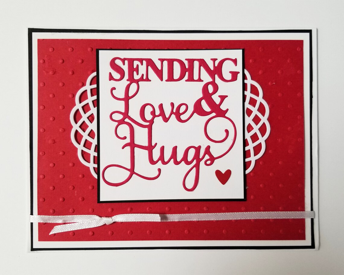 Sending Love & Hugs Script Die Cuts - Etsy
