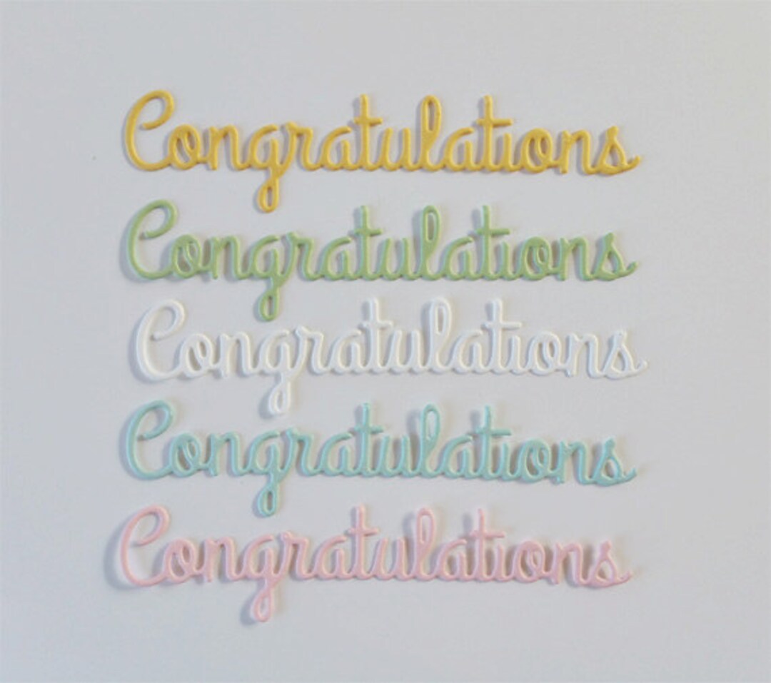 Congratulations Script Die Cuts - Etsy