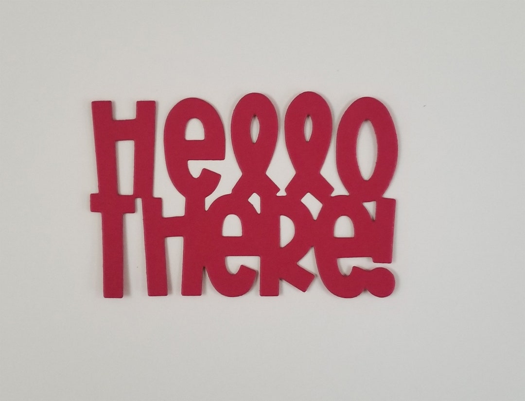 Hello There Script Die Cuts Etsy