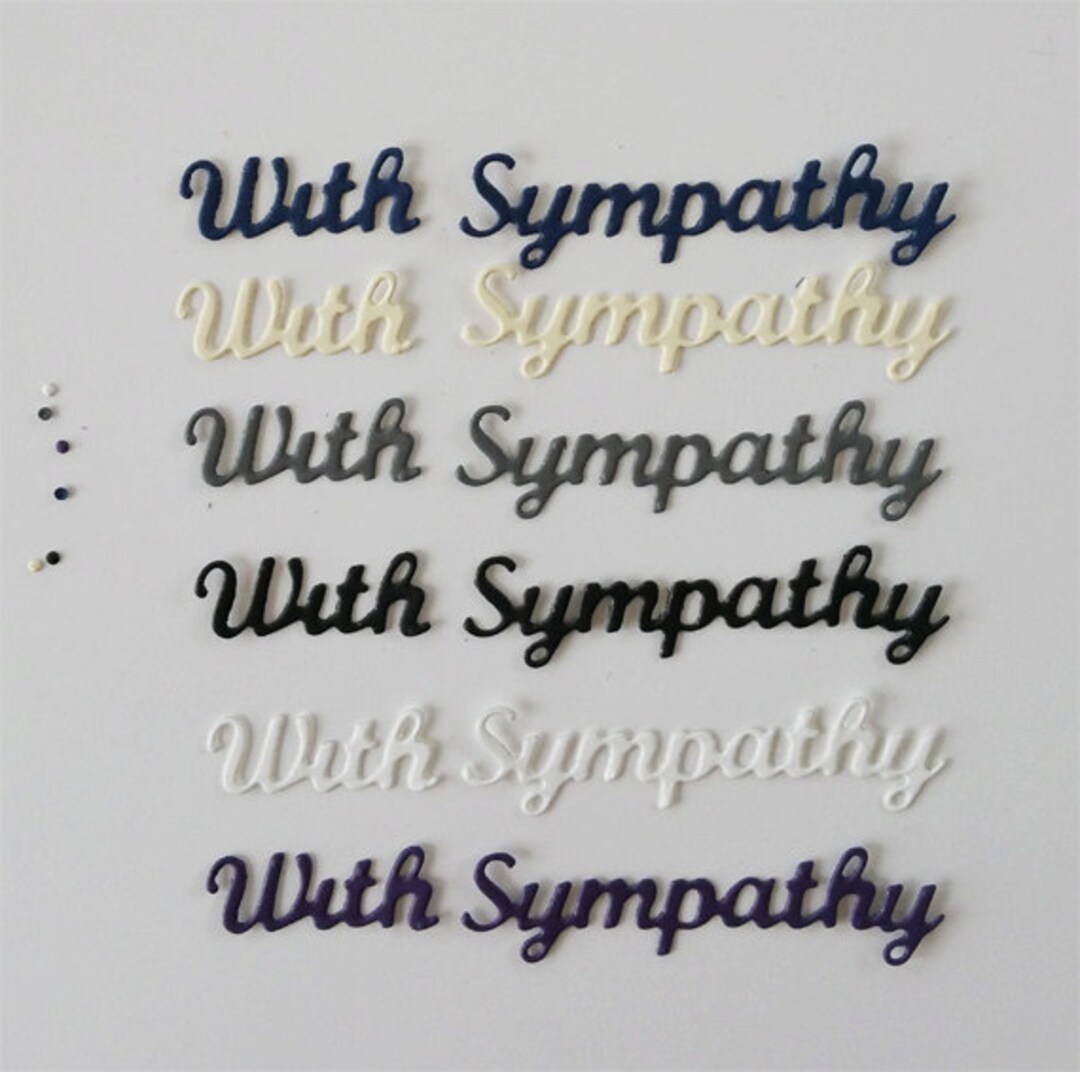 With Sympathy Script Die Cuts - Etsy