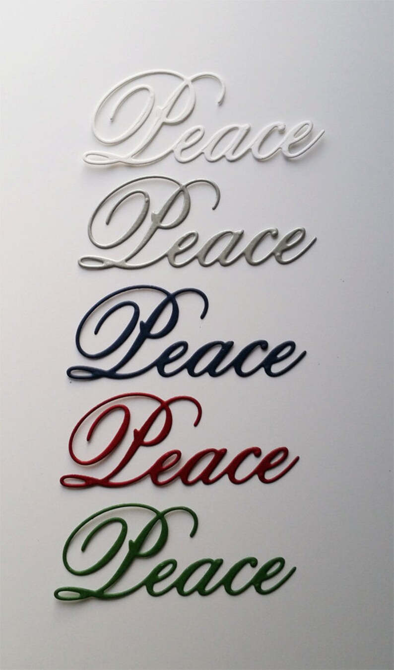 Peace Script Die Cuts | Etsy