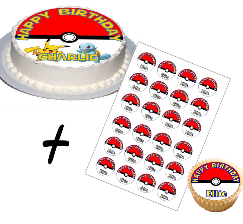 Pokemon Go Cake Toppers Birthday Round Set - Etsy