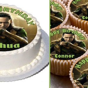 Personalised Loki Party Set Real Decor Icing Cake Toppers With Any Name ...