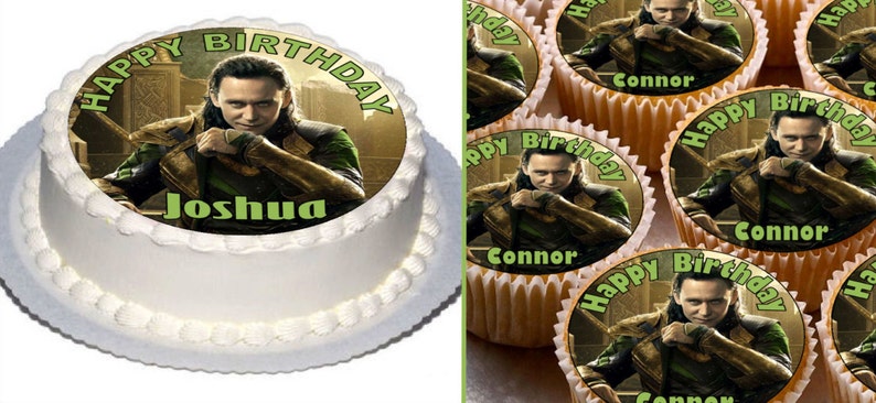 Personalised Loki Party Set Real Decor Icing Cake Toppers With - Etsy