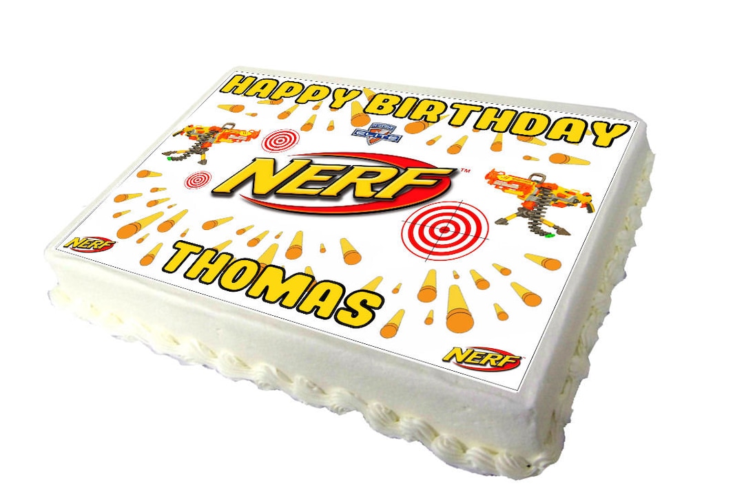 Nerf Birthday Cake Topper With Any Name - Etsy