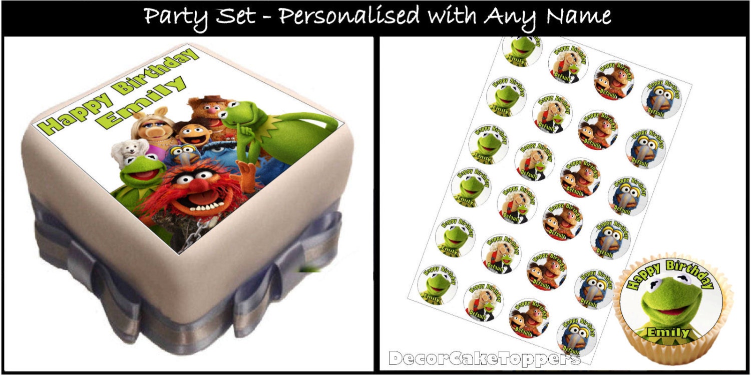 Personalised Muppets Party Set Real Decor Icing Cake Toppers - Etsy