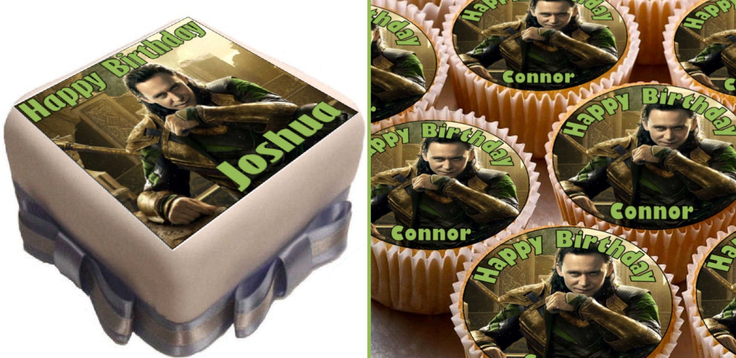 Personalised Loki Party Set Real Decor Icing Cake Toppers With - Etsy