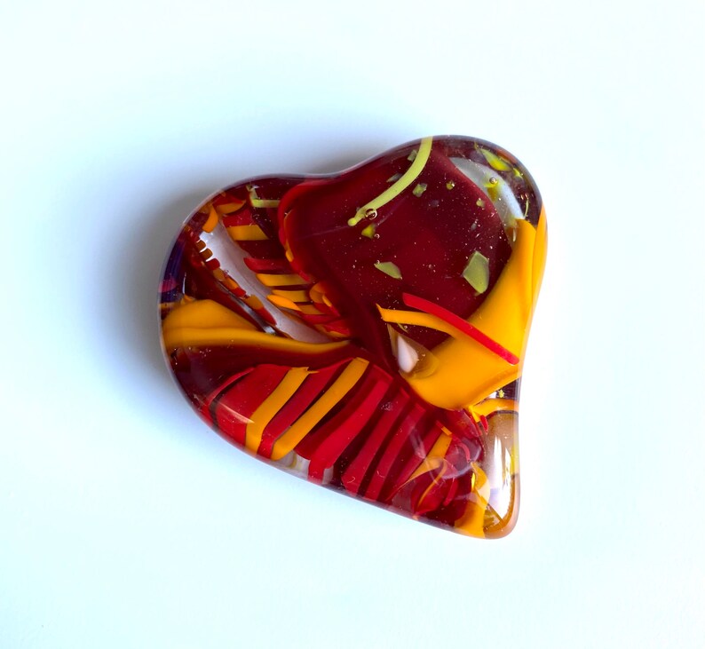 Cast Glass Heart Glass Heart Handmade Glass Paperweight | Etsy