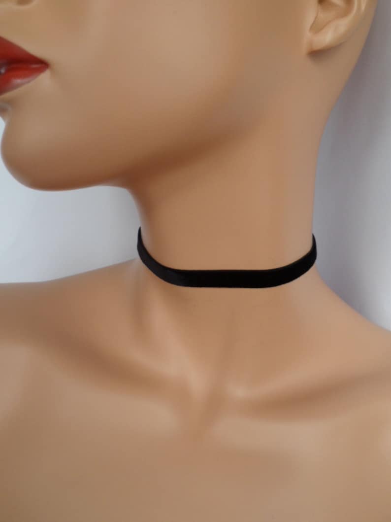 Stretch Velvet Choker Black Velvet Choker Velvet Necklace Etsy Uk