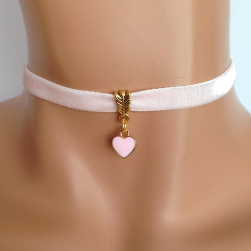 Pink Velvet Choker Collar Choker Velvet for Women Powder - Etsy