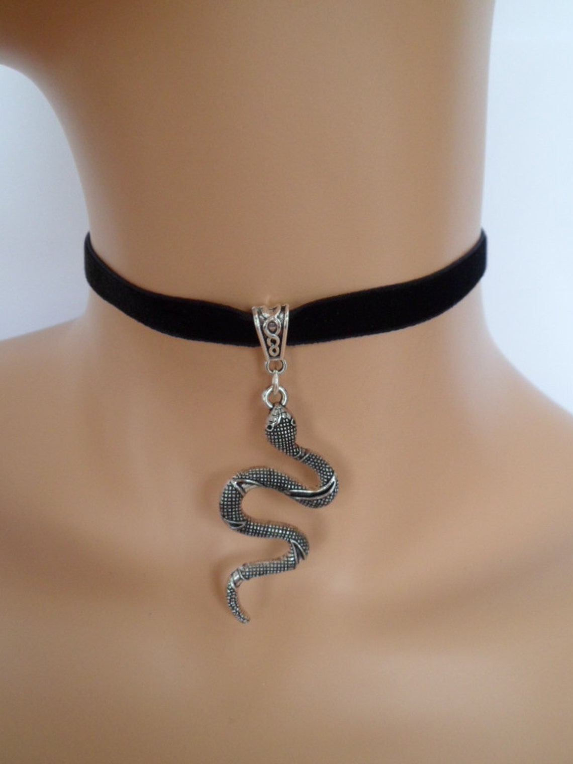 Snake Choker Black Velvet STRETCH - Etsy UK