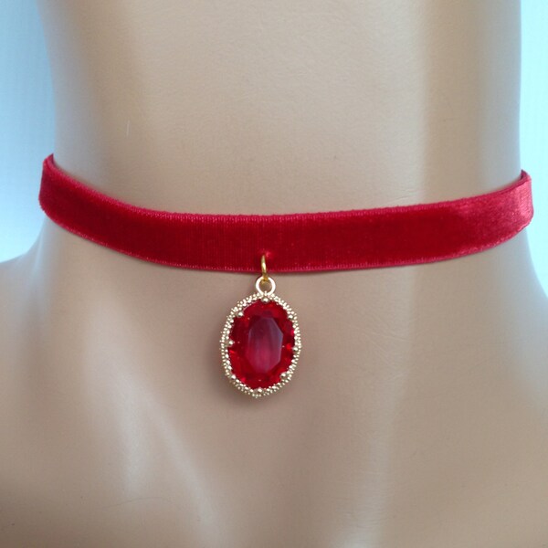 Red Velvet Choker - Etsy
