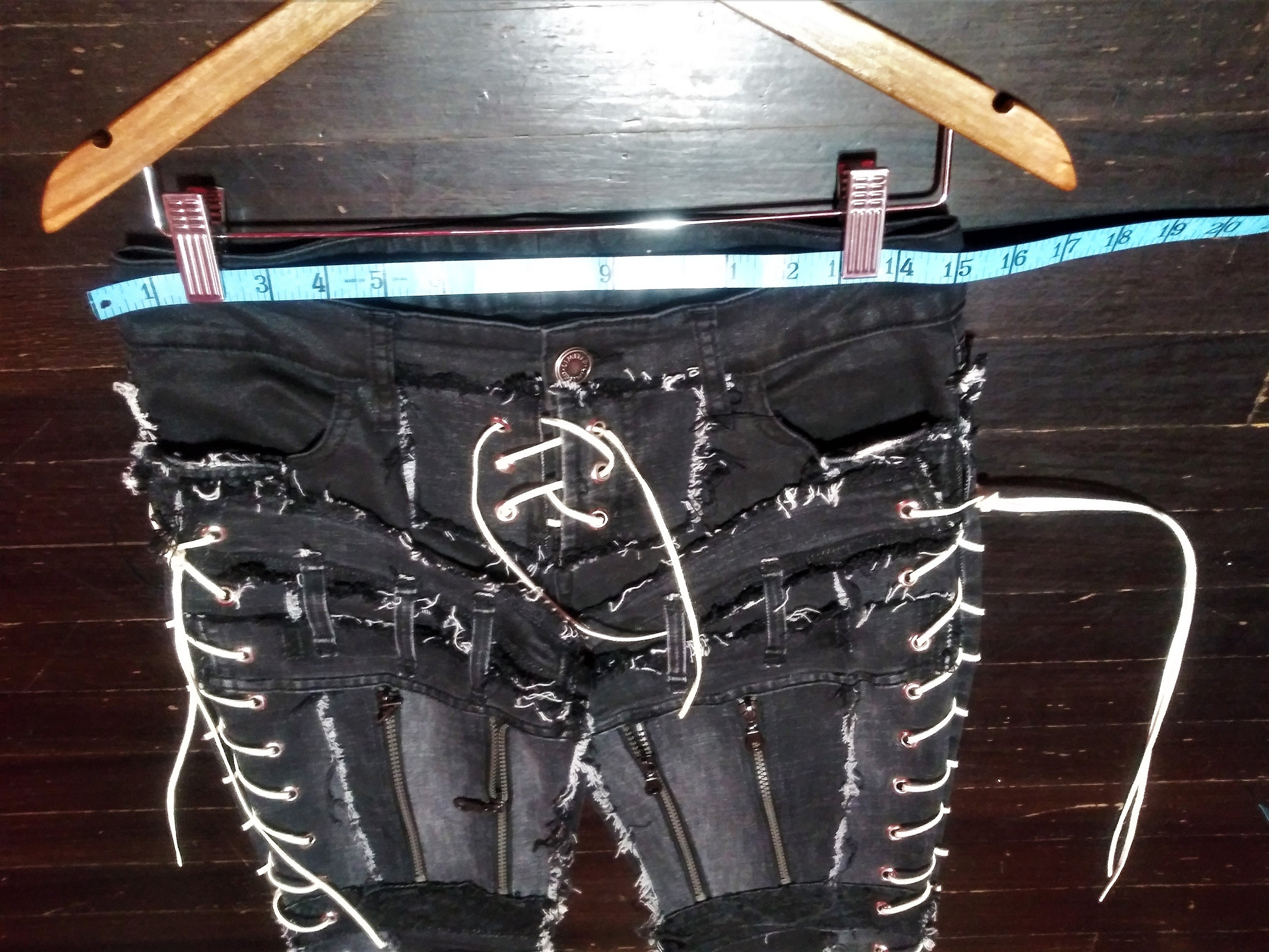 Denim on Denim Copper Style Side Open High Slit Lace Ups and Straight ...