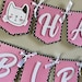 Kitty Cat Birthday Banner, Cat Birthday Party Decoration, Cute Cat ...