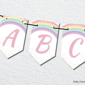 Rainbow Banner Alphabet Rainbow Birthday Banner Letters - Etsy