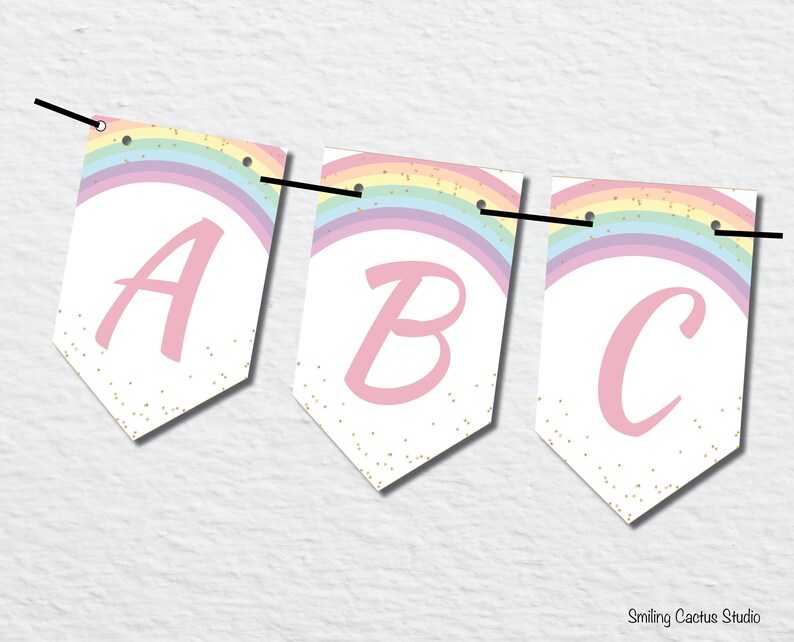 Rainbow Banner Alphabet Rainbow Birthday Banner Letters - Etsy