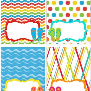 Beach Party Decoration, Flip Flops Food Label, Pool Party Food Table ...