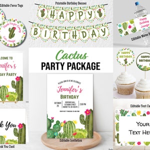 Cactus Party Decoration, Cactus Birthday Decor, Fiesta Birthday Party ...