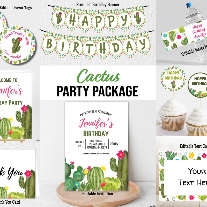 Cactus Party Decorations - Etsy