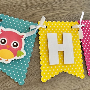 Owl Birthday Banner, Owl Birthday Party Decoration, Cute Owl Party ...