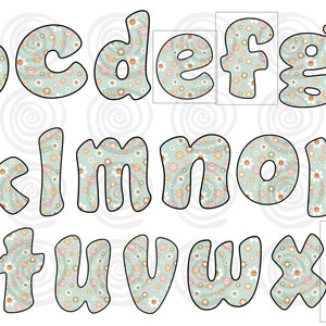 Flower Power Alphabet Letter Set | Doodle Letters | Digital Download ...
