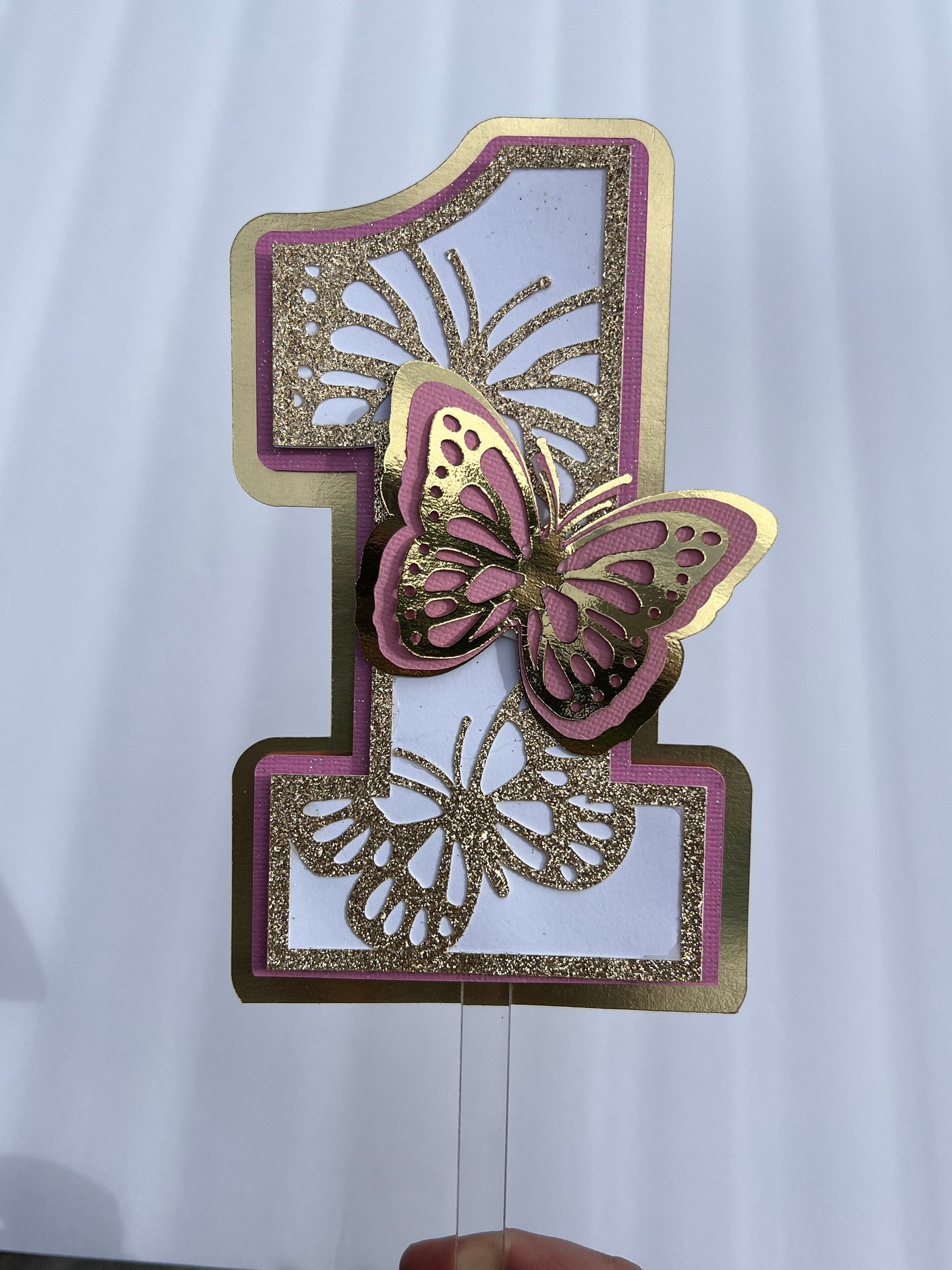One Cake Topper Butterfly Birthday Decor First Birthday Cake - Etsy