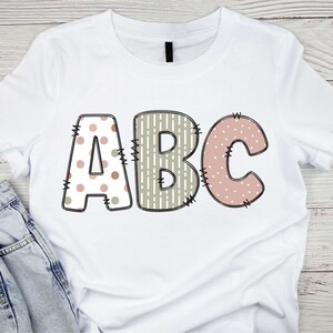 Boho Doodle Letter Set, Boho Clipart Alphabet Png, Shabby Chic Decor ...