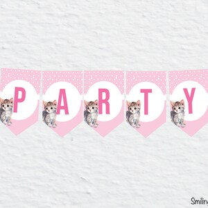 Pink Kitty Cat Banner Alphabet, Cat Birthday Letter Set, Printable ...