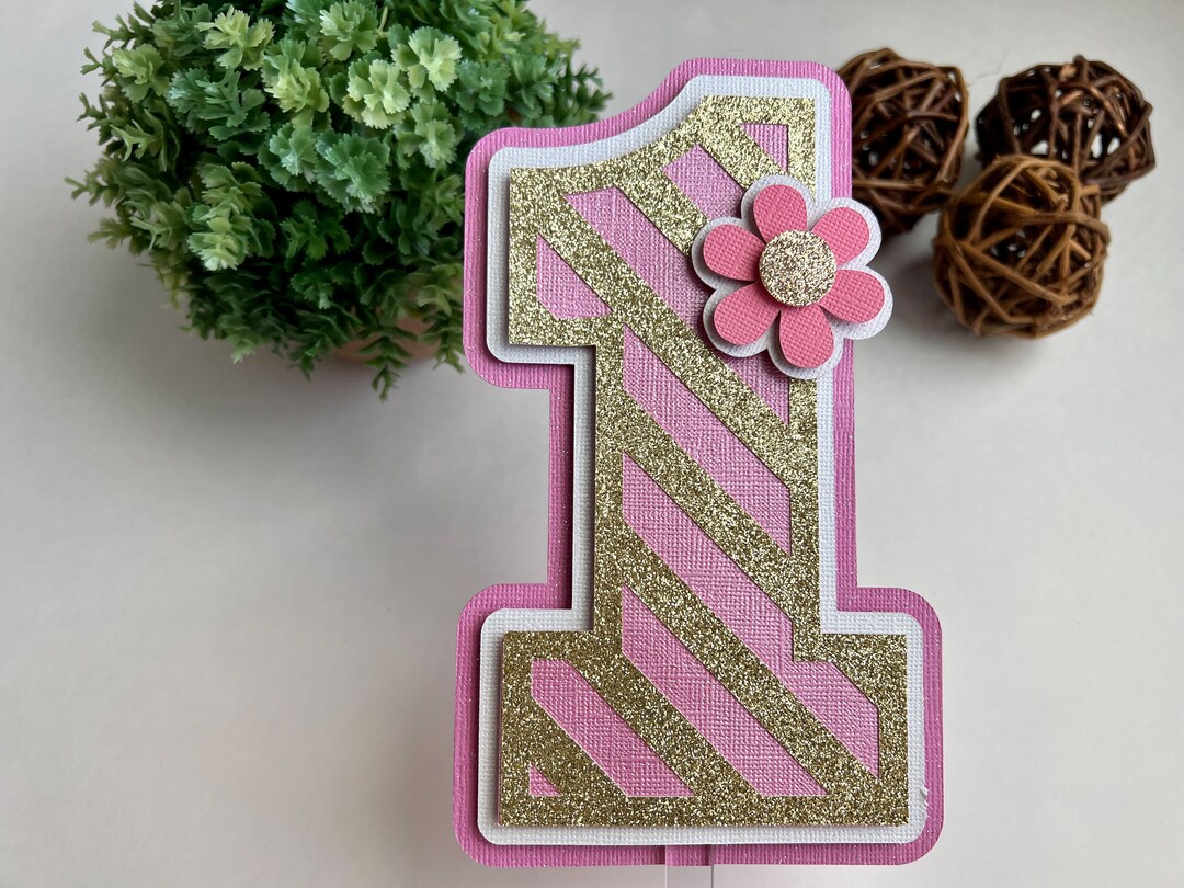 Flower One Cake Topper Groovy Birthday Centerpiece 1st - Etsy