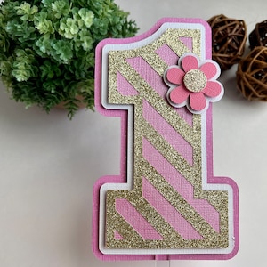 Flower One Cake Topper Groovy Birthday Centerpiece 1st - Etsy