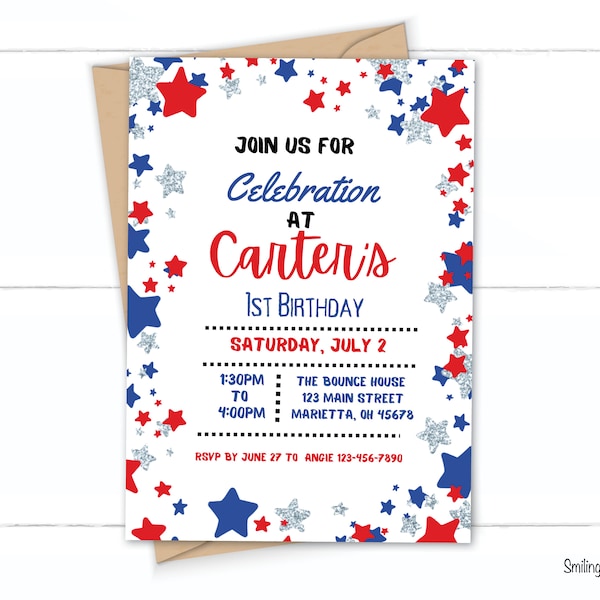 Patriotic Invitation - Etsy UK