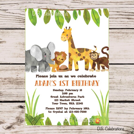 EDITABLE Safari Birthday Party Invitation Printable File - Etsy