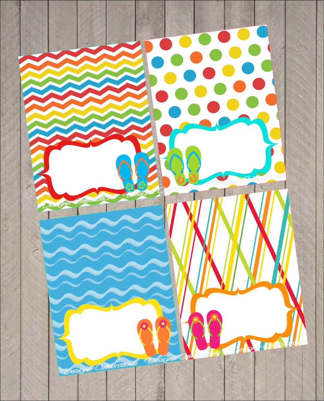 Beach Party Decoration, Flip Flops Food Label, Pool Party Food Table ...