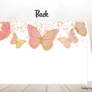 Pink Butterfly Table Decoration, Butterfly Table Tent Cards, Spring ...
