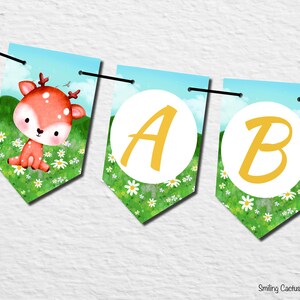 Woodland Creature Banner Alphabet, 1st Birthday Banner Letters ...