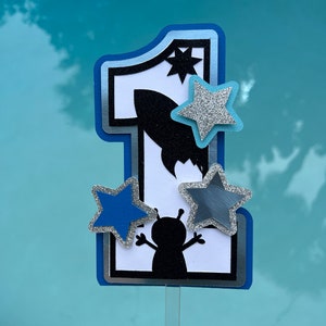 One Cake Topper, First Birthday Space Cake Topper, Smash Cake Topper ...