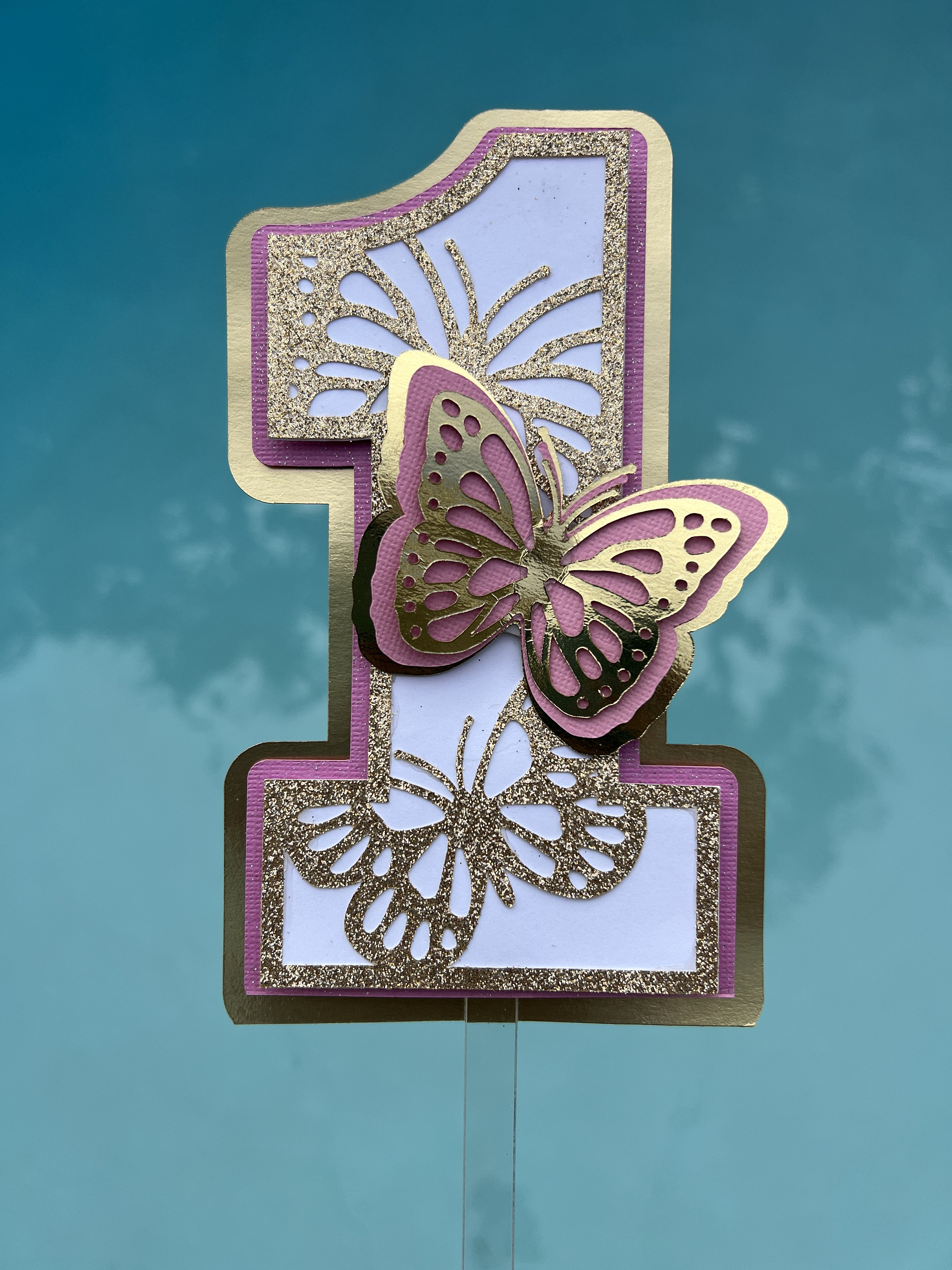One Cake Topper Butterfly Birthday Decor First Birthday Cake - Etsy
