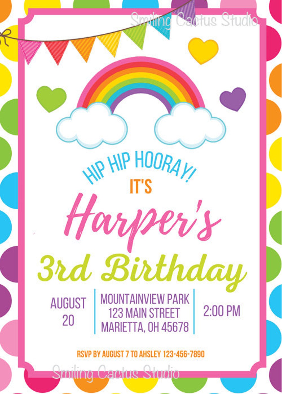 Rainbow Birthday Party Invitation Fill in the Blank - Etsy