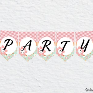 Smiley Face Banner Alphabet, Boho Birthday Banner Letters, Printable ...