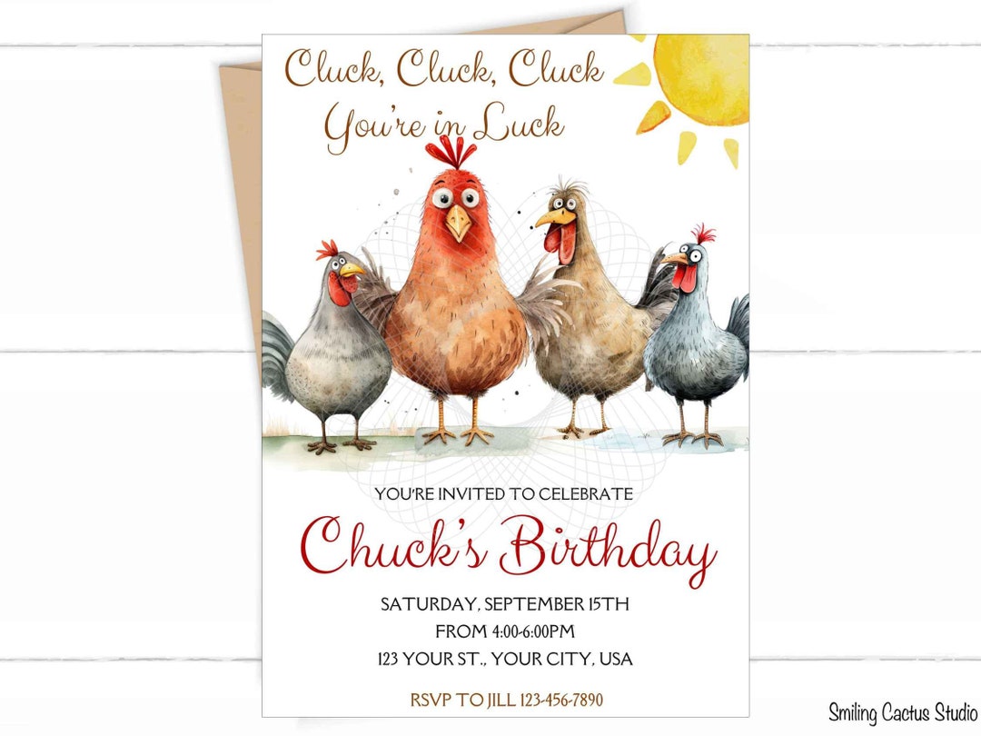 Chicken Birthday Party Invitation, Farm Birthday Invite, EDITABLE ...