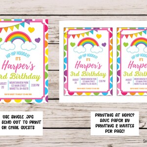 Rainbow Birthday Party Invitation, Fill in the Blank Invitation ...