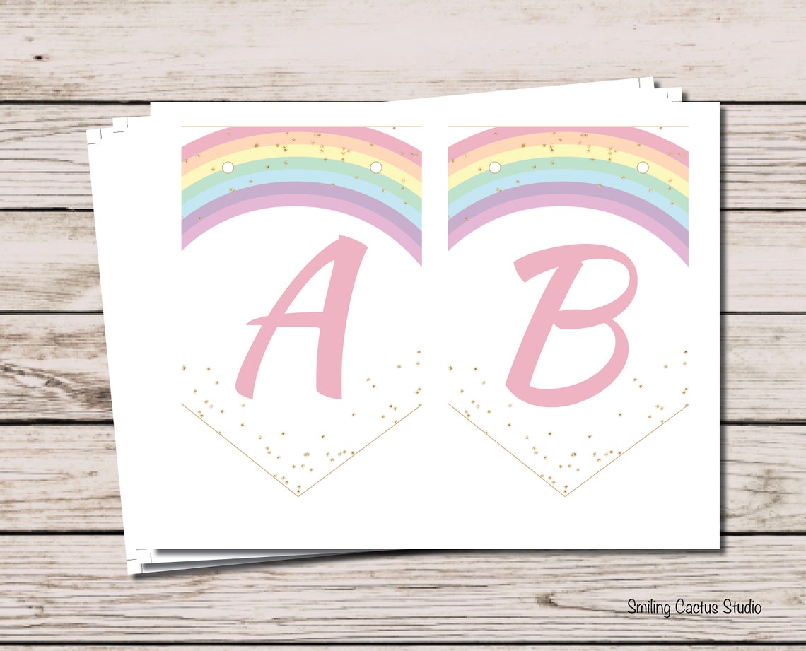Rainbow Banner Alphabet Rainbow Birthday Banner Letters - Etsy