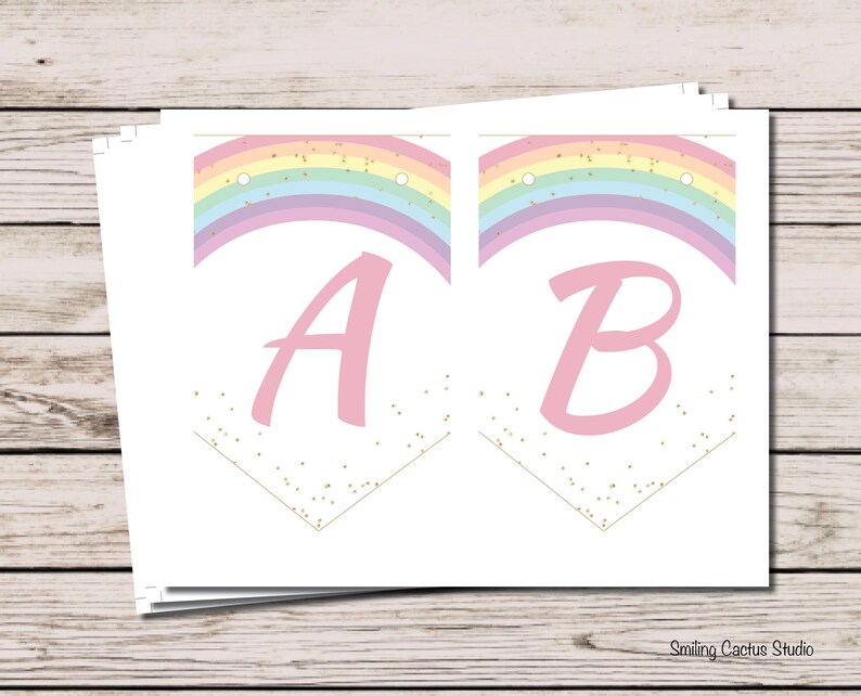 Rainbow Banner Alphabet Rainbow Birthday Banner Letters - Etsy