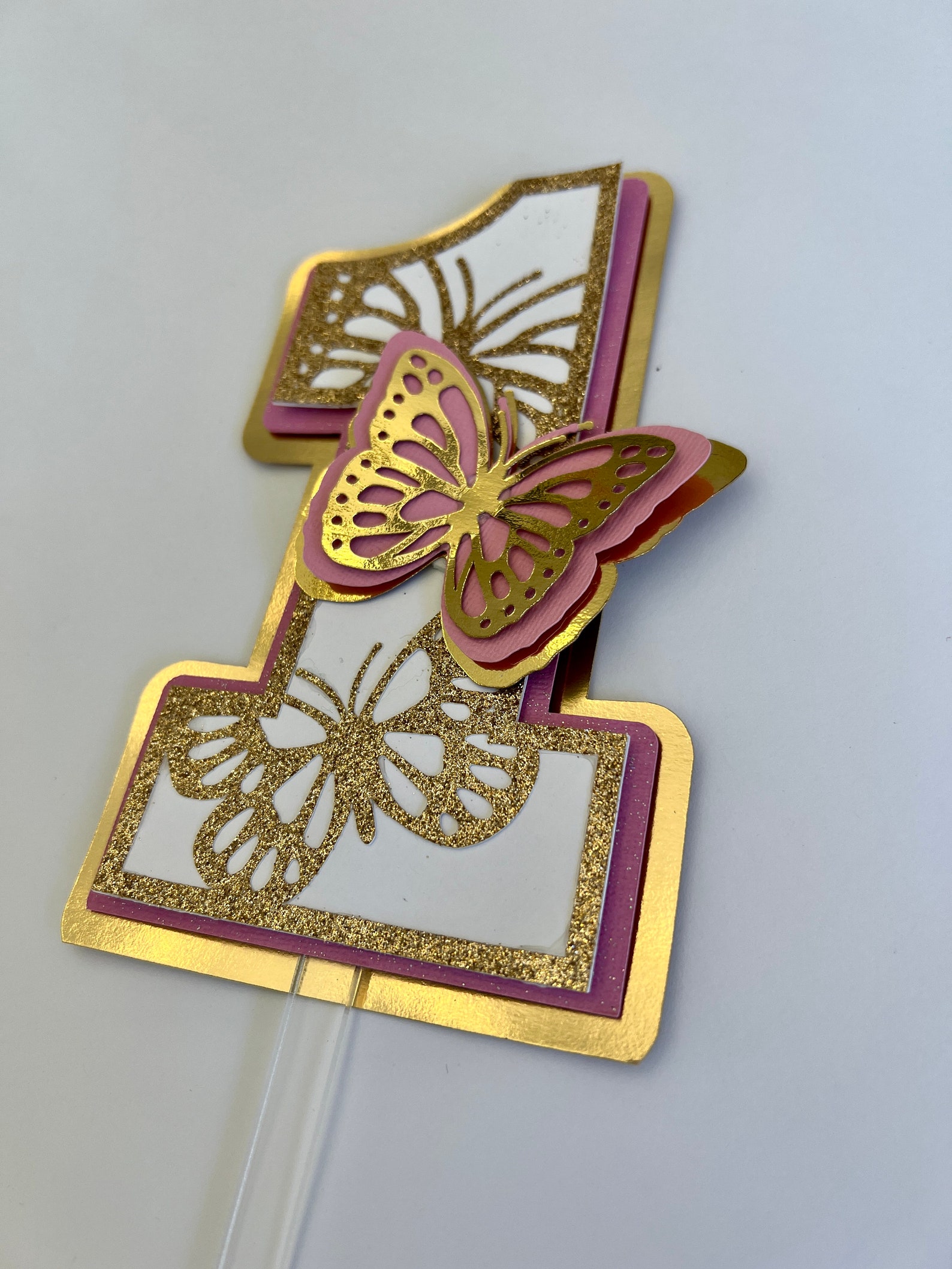 One Cake Topper Butterfly Birthday Decor First Birthday Cake - Etsy