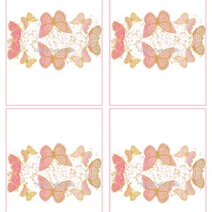 Pink Butterfly Table Decoration, Butterfly Table Tent Cards, Spring ...
